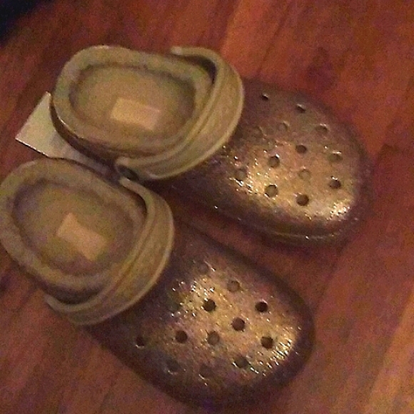 Shoes | Crocs Gold Sparkly Womens Size 6 Special Edition Shoes New With ...